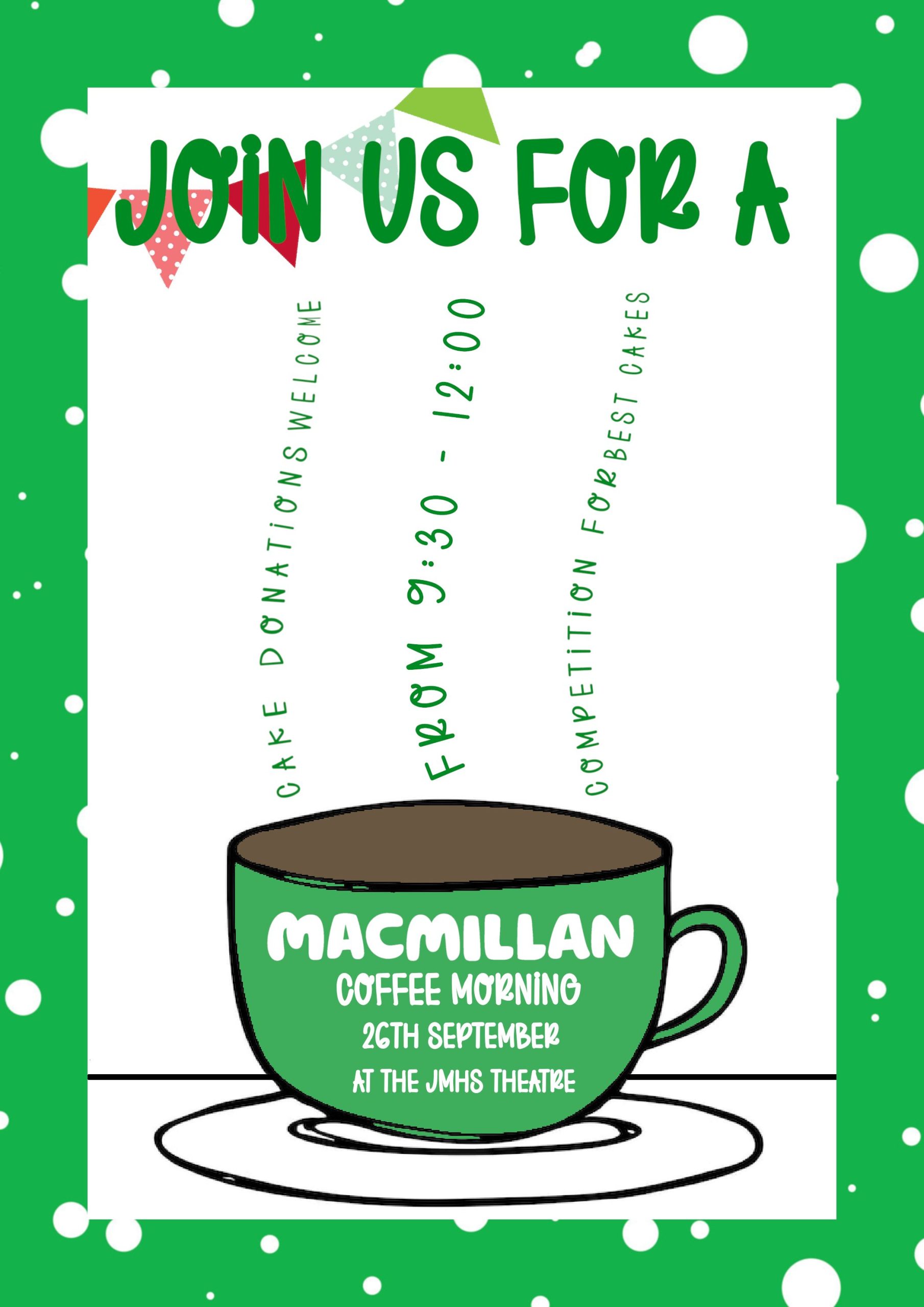 Macmillan Coffee Morning - John Masefield High School